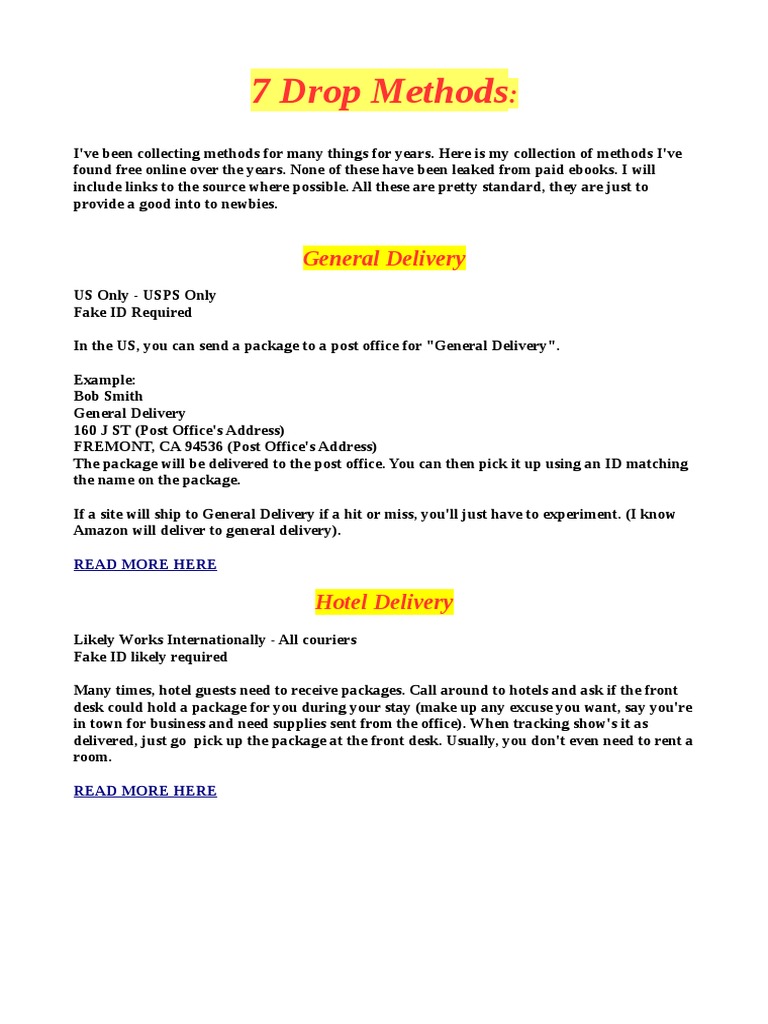 7 Drop Methods | PDF