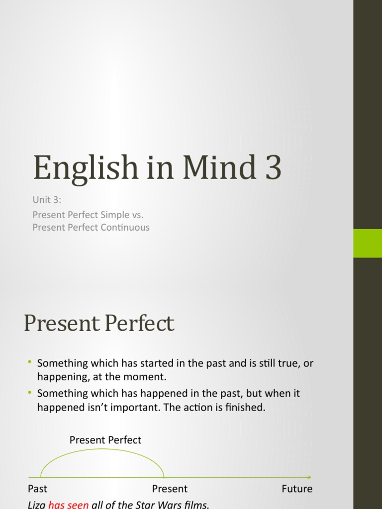 English in Mind 3: Unit 3: Present Perfect Simple vs. Present Perfect ...