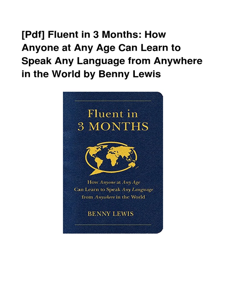 PDF Fluent in 3 Months How Anyone at Any | PDF