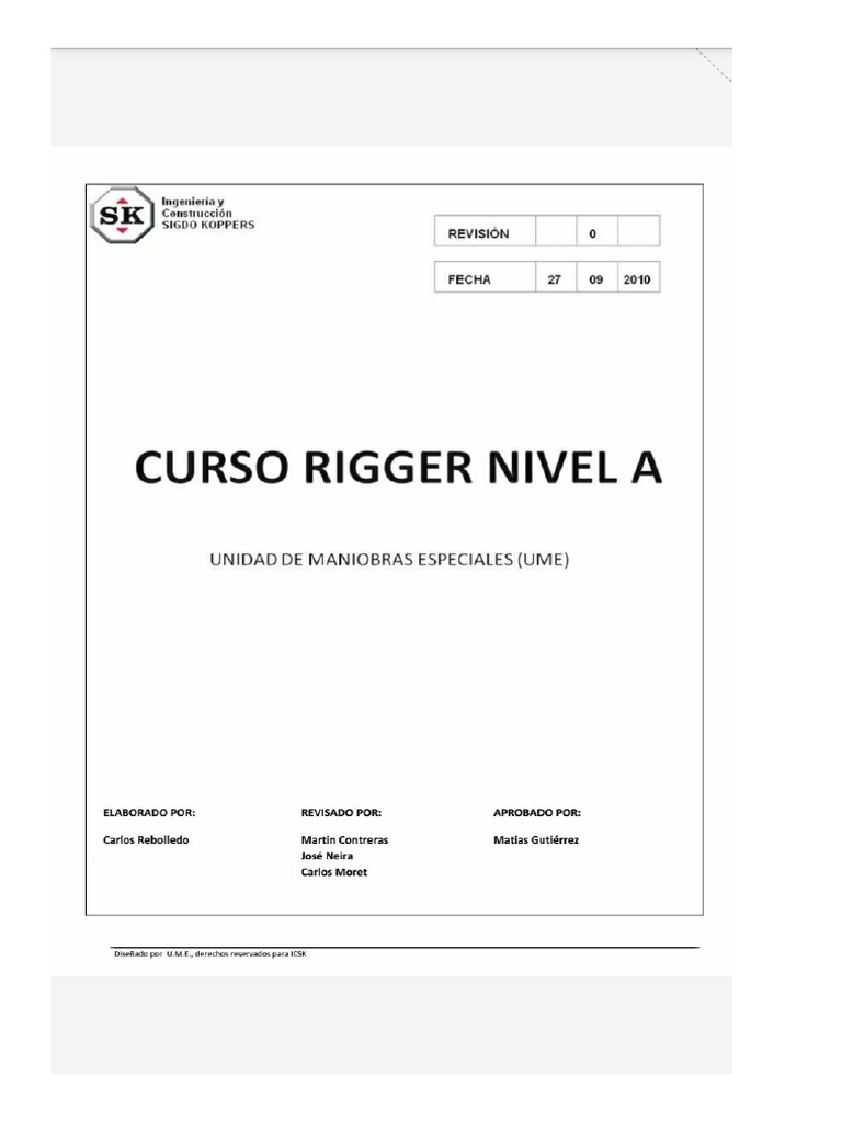 Curso Rigger Nivel A | PDF