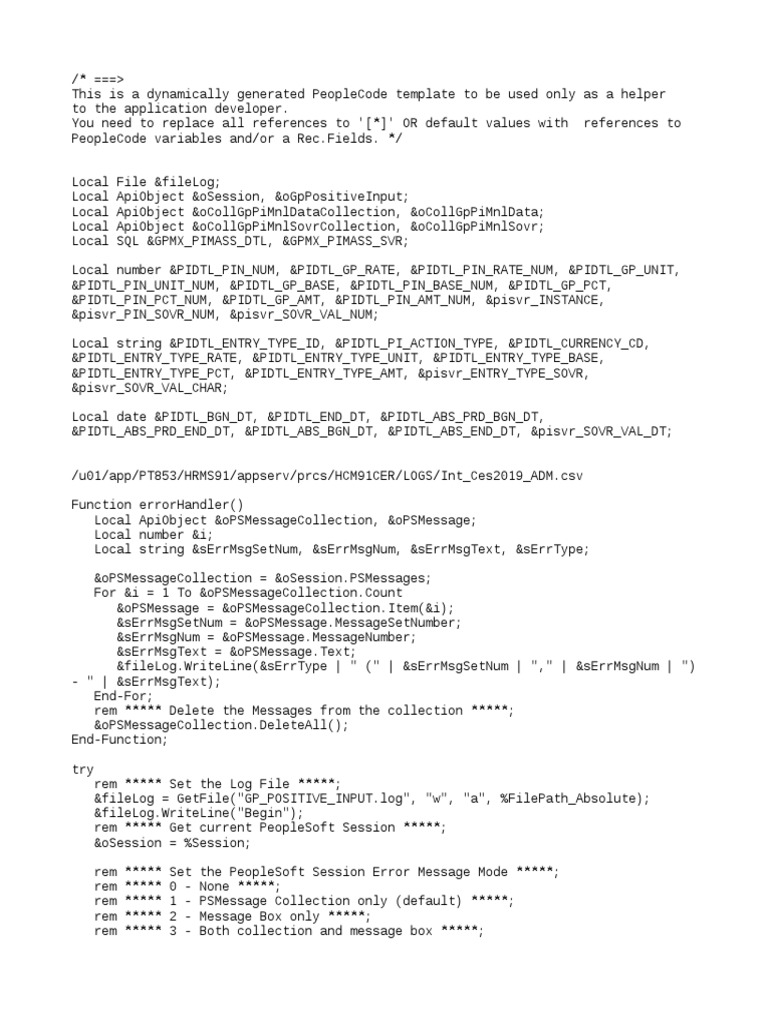 Ejemplo de PeopleCode | PDF | Computer Programming | Computer Engineering