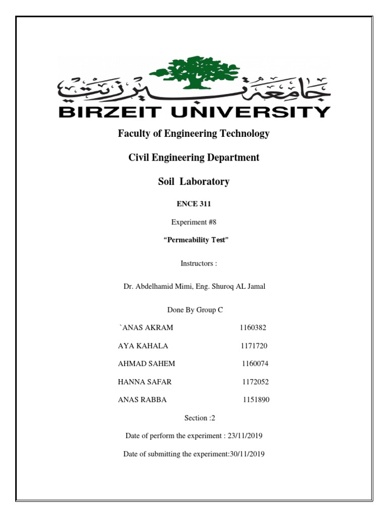 Faculty of Engineering Technology Civil Engineering Department Soil ...