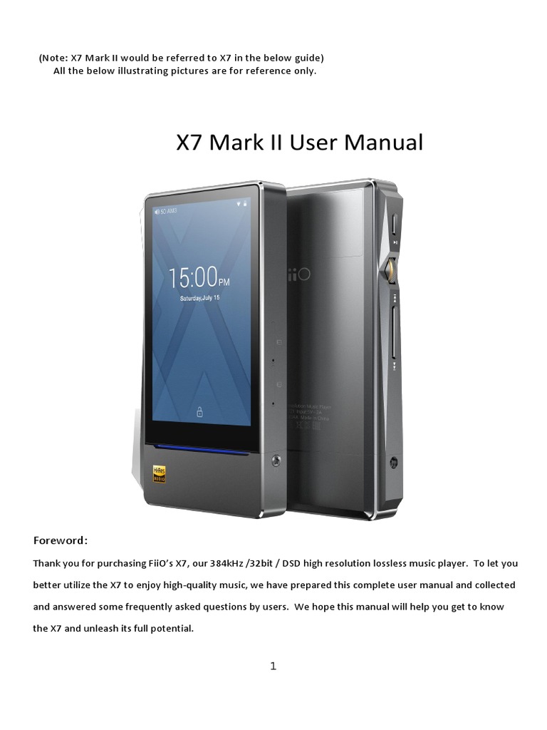 X7 Mark II User Manual: Foreword | PDF | Equalization (Audio) | Wi Fi
