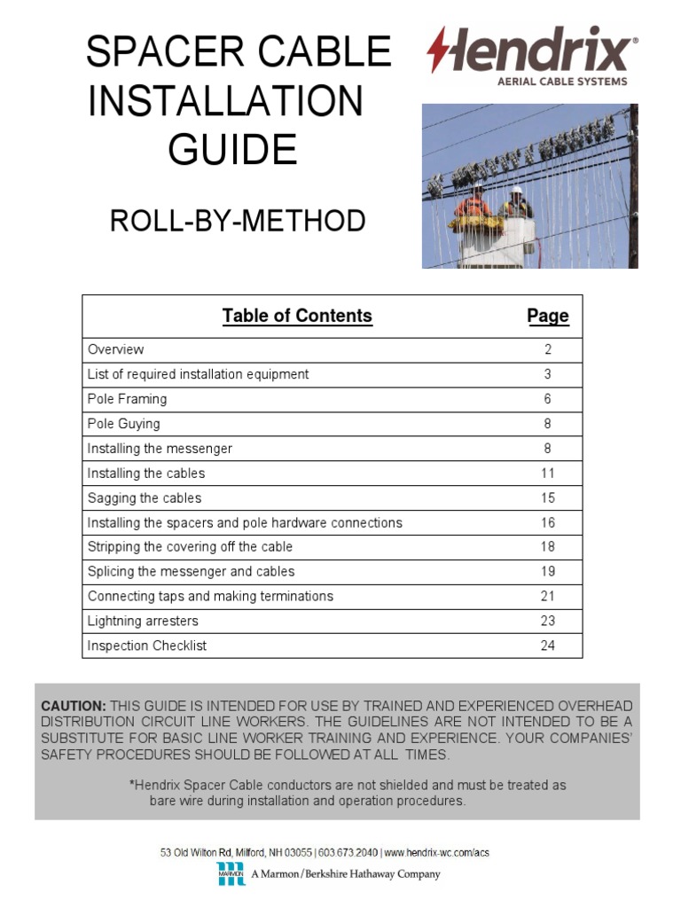 HendrixACS - 3. Installation Guide | PDF | Insulator (Electricity) | Wire