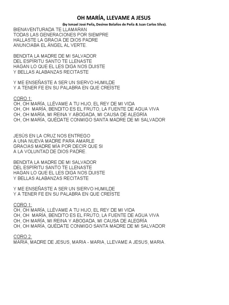 Oh María, llévame a Jesús | PDF