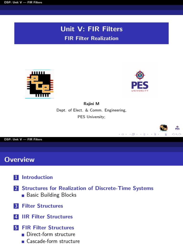 Filter Realization | PDF | Digital Signal Processing | Signal Processing