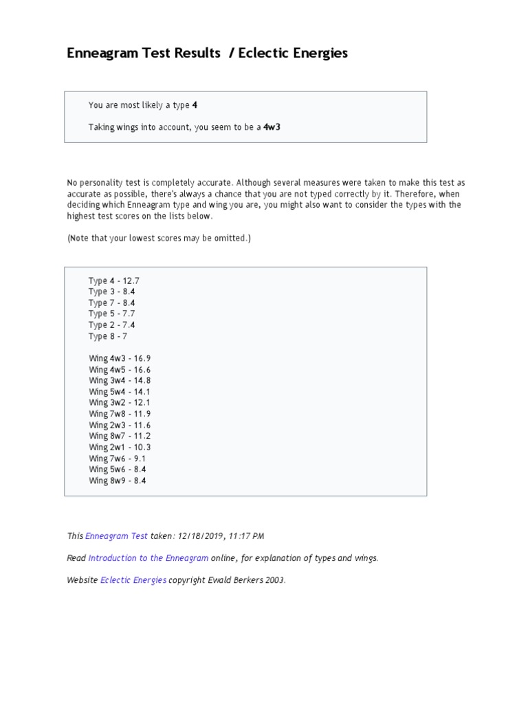 Enneagram Test PDF | PDF