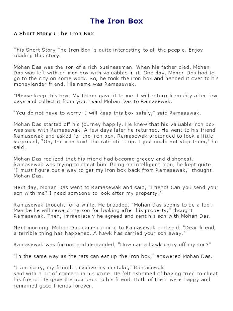 The Iron Box Short Story | PDF