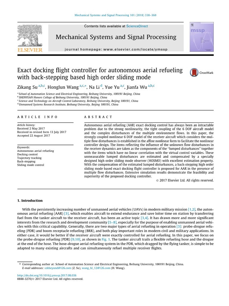 Mechanical Systems and Signal Processing: Zikang Su, Honglun Wang, Na Li, Yue Yu, Jianfa Wu ...