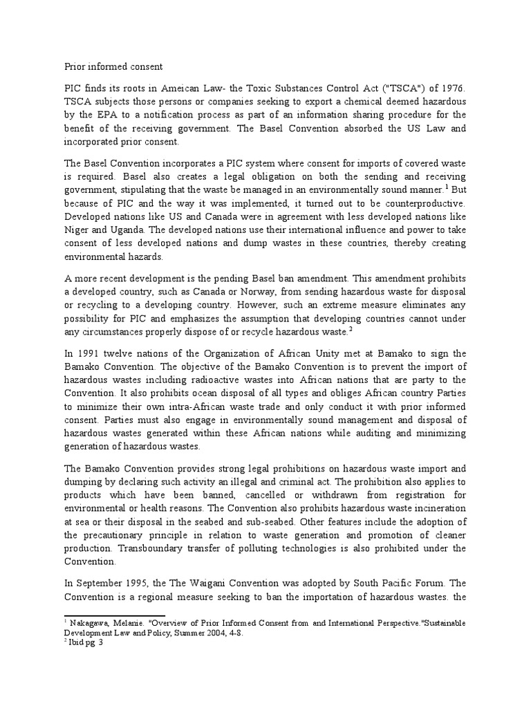 Prior Informed Consent | PDF | Environmental Issues | Waste