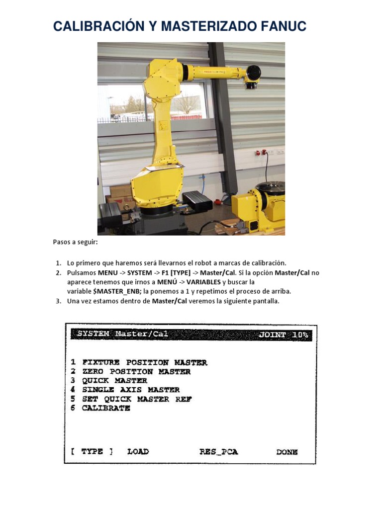 Calibración y Masterizado de Robots Fanuc | PDF