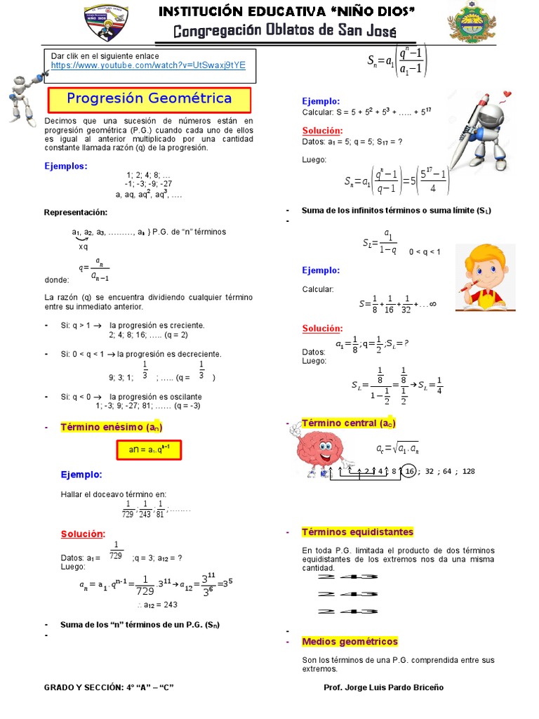 Progresion Geometrica 4 | PDF | Objetos matemáticos | Enseñanza de ...