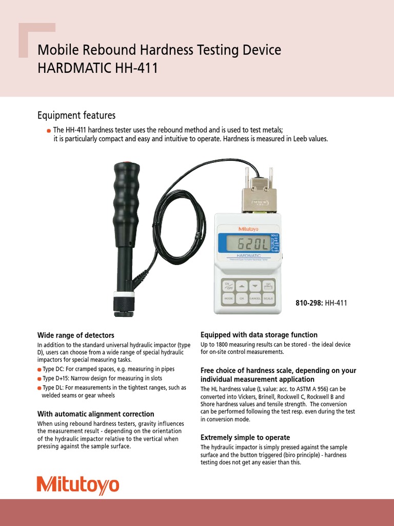 Mobile Rebound Hardness Testing Device Hardmatic Hh-411: Equipment ...