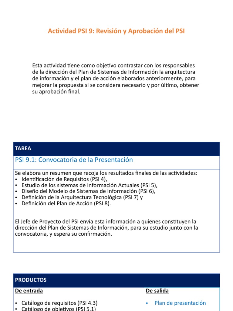 Actividad PSI 9 - Presentación | PDF | Sistema de informacion | Informática