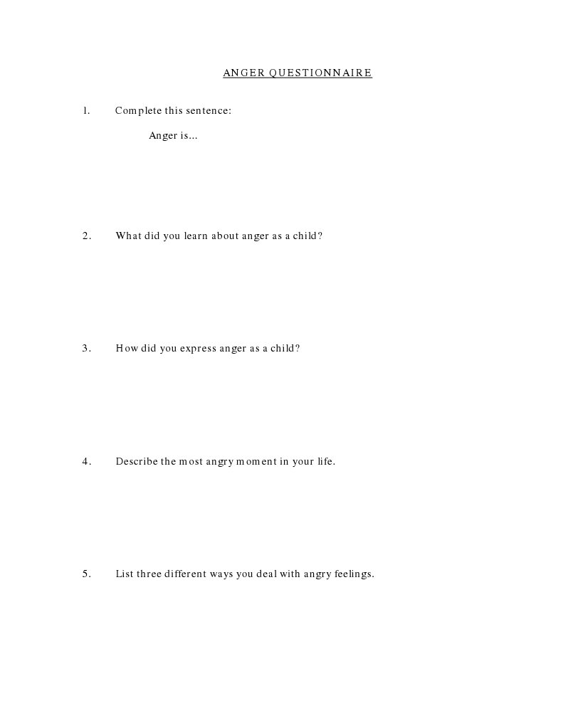Anger Questionnaire | PDF | Self-Improvement
