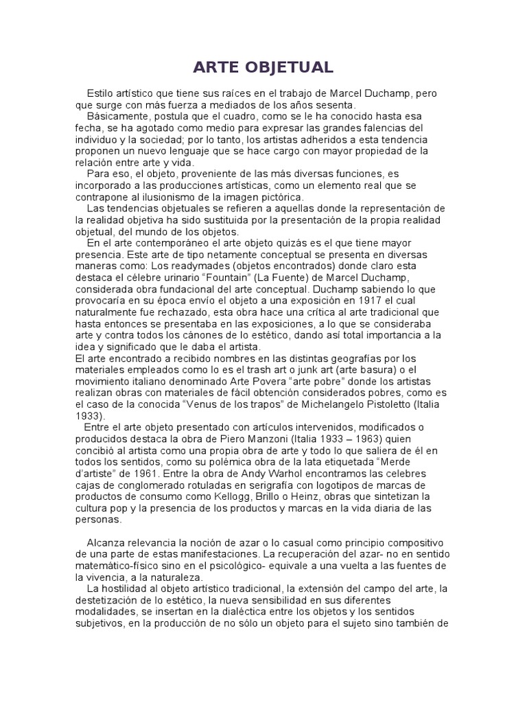 Arte Objetual: Conceptos y Ejemplos | PDF | Estética | Pinturas