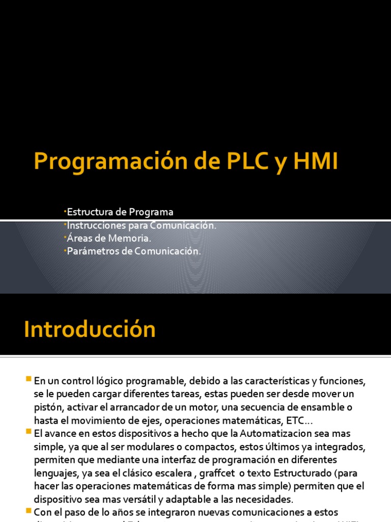 Programación de PLC y HMI | Descargar gratis PDF | Controlador lógico programable | Programa de ...