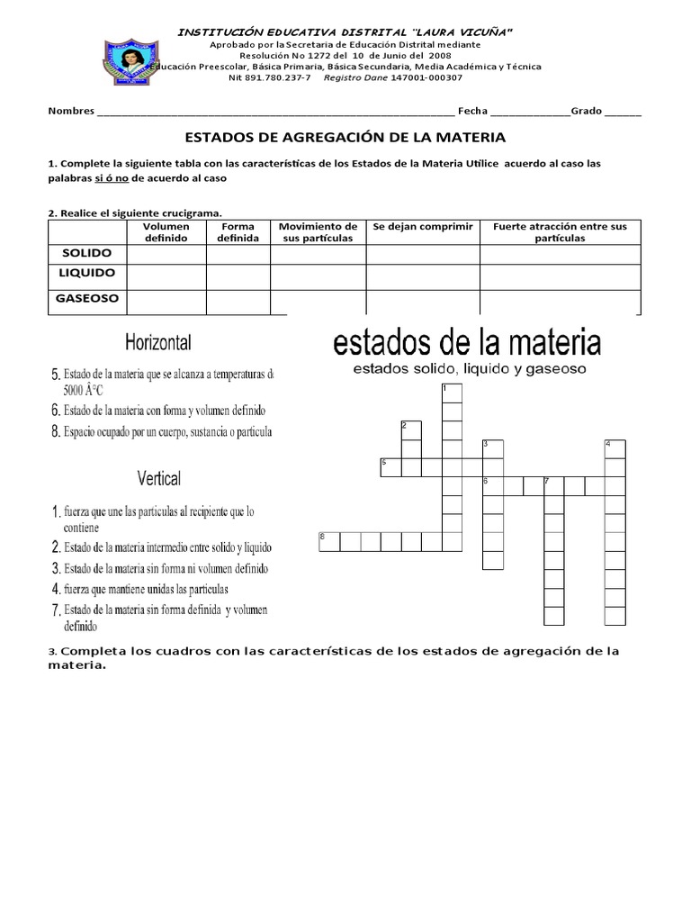 Taller sobre Estados de la Materia | PDF | Densidad | Importar