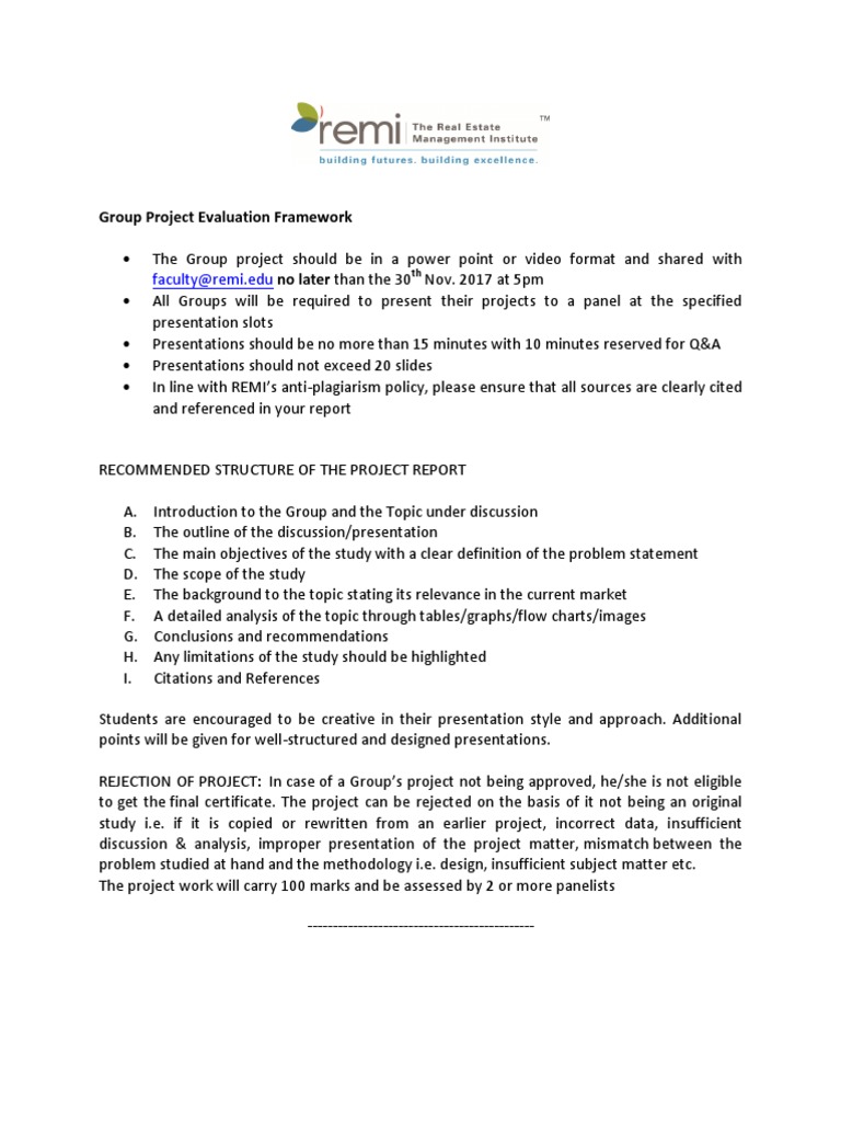 Group Project Evaluation Framework Sep 17 Batch | PDF