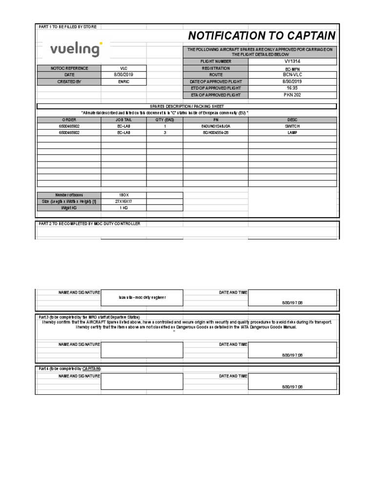 Notoc VLC 30.08.19 PDF | PDF | Aviation | Aviation Safety