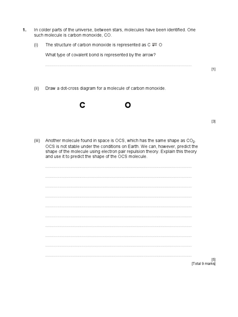 OCR Chemistry Exam Question Booklet | PDF | Chemical Polarity ...