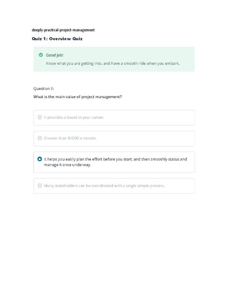 Project Management Quiz Series | PDF
