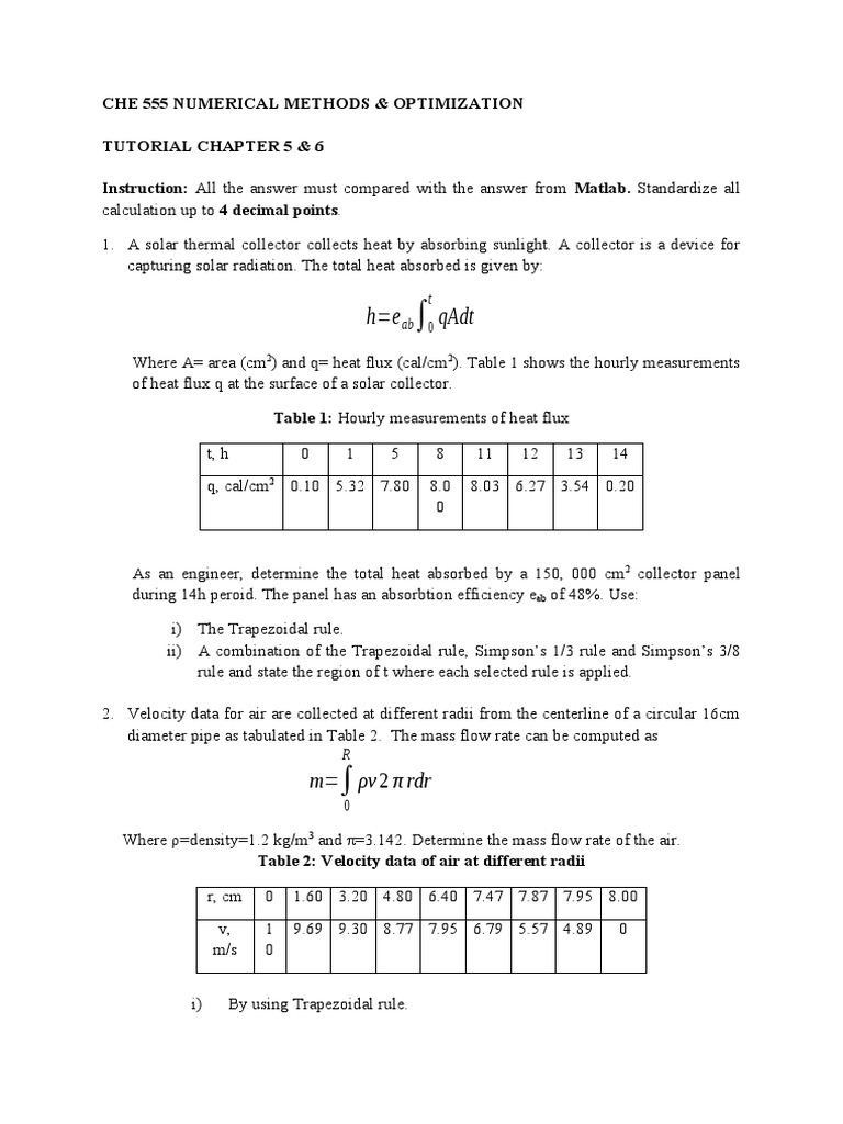 CHE 555 Tutorial Chapter 5&6 Mac 2014 | PDF | Heat | Physics