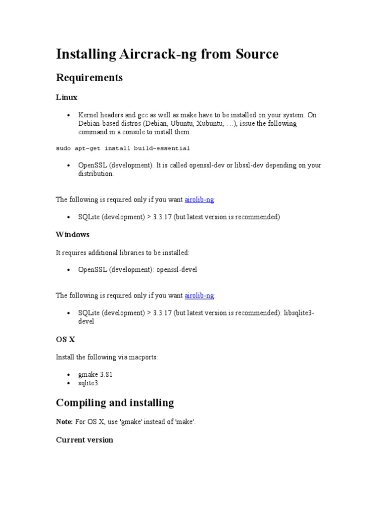 Aircrack-ng Installation Guide for Windows | PDF | V Mware | Superuser