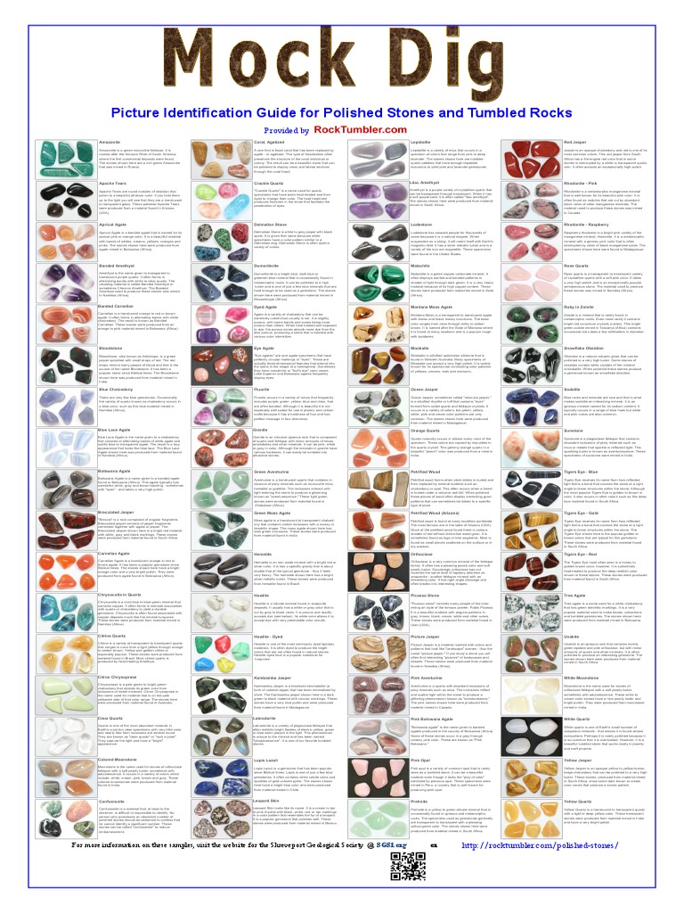 Polished Stones Identification Guide | PDF | Quartz | Minerals