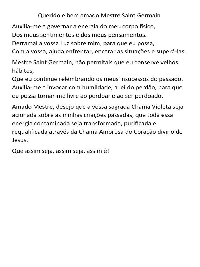 Oração A Saint Germain | PDF
