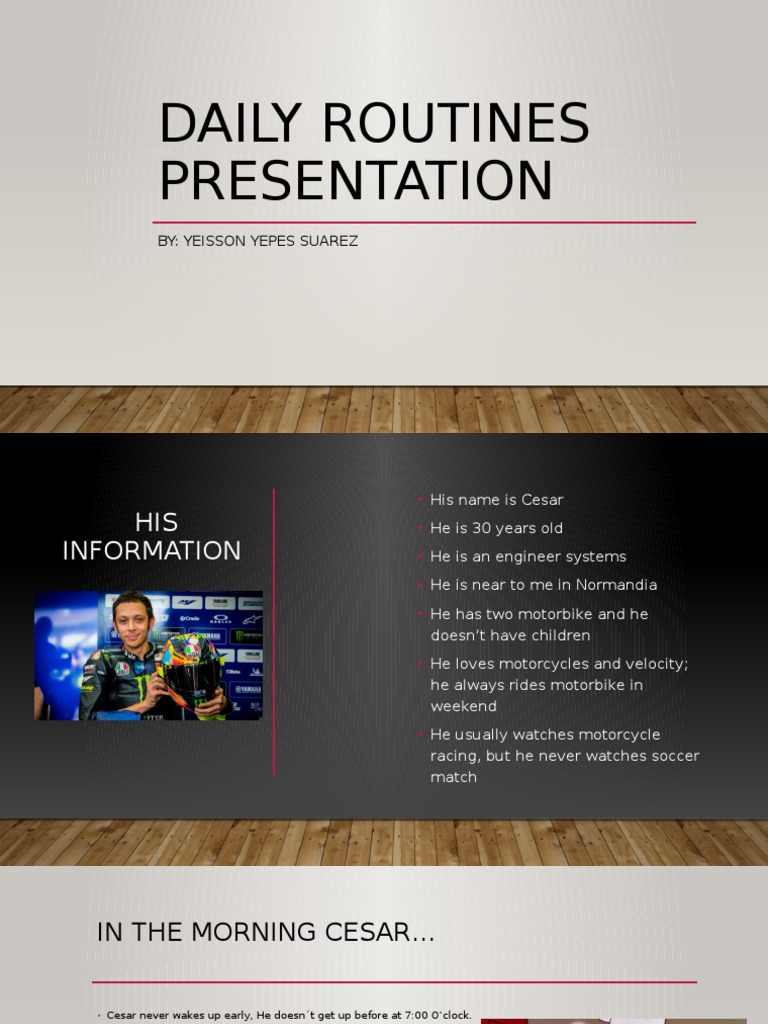 Daily Routines Presentation | PDF | Lunch | Eating Behaviors Of Humans