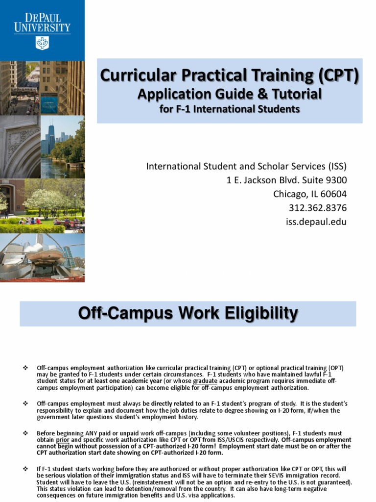 DePaul CPT Application Guide for F-1 Students | PDF | Business