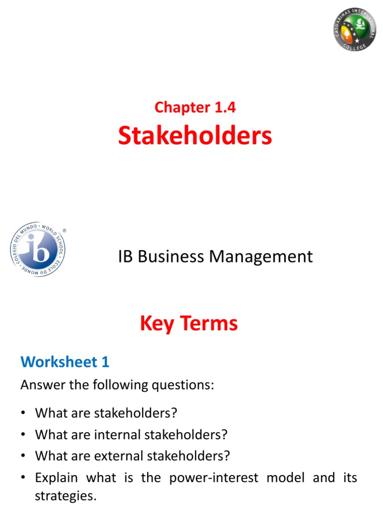 Stakeholders: IB Business Management | PDF | Stakeholder (Corporate ...