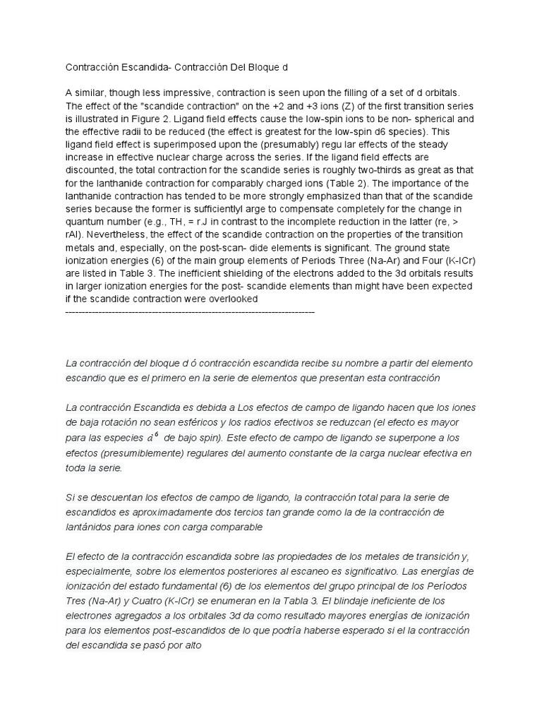 Scandide Contraction | PDF | Atomic Orbital | Lanthanide
