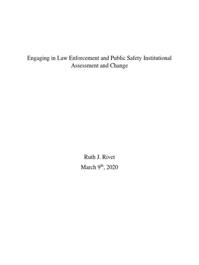 Engaging in Law Enforcement Public Safety Institutional Assessment ...