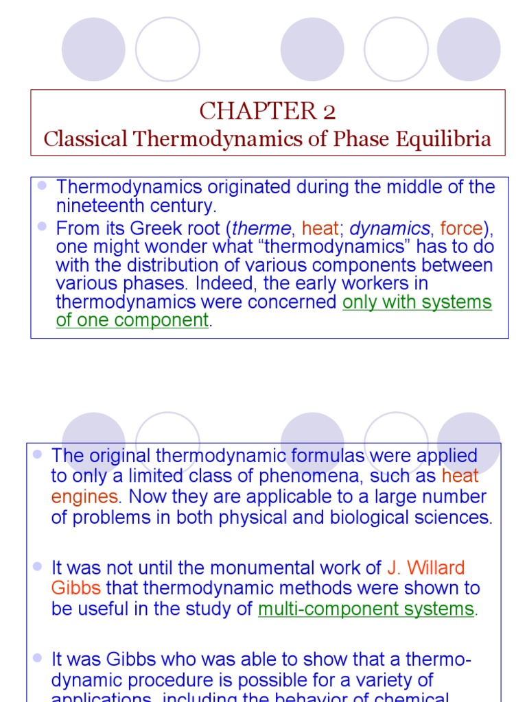 Classical Thermodynamics of Phase Equilibria: Only With Systems of One ...