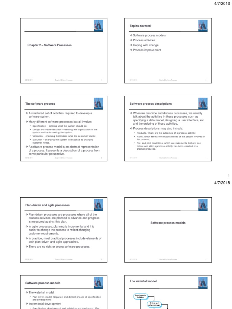 Topics Covered: Chapter 2 Software Processes 1 30/10/2014 Chapter 2 Software Processes 2 30/10 ...