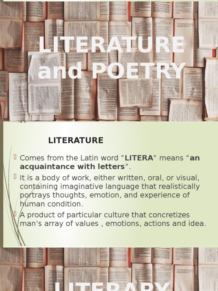 Understanding Literature and Poetry | PDF | Epic Poetry | Poetry
