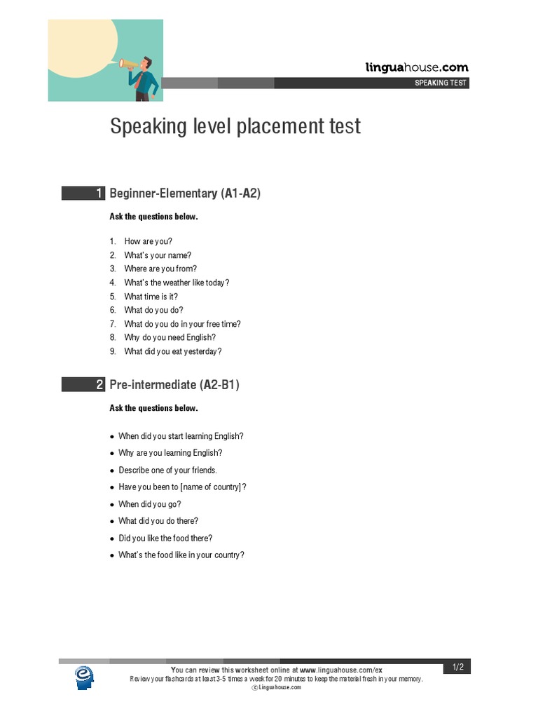 Placement Speaking Test | Download Free PDF | Memory | Cognitive Science