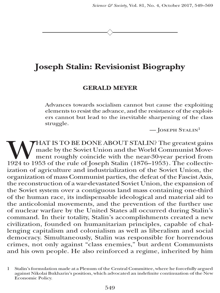 Joseph Stalin: Revisionist Biography | PDF | Joseph Stalin | Leninism