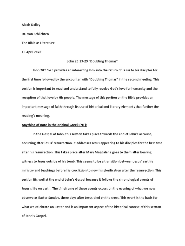 Exegetical Paper | PDF | Gospel Of John | Resurrection Of Jesus