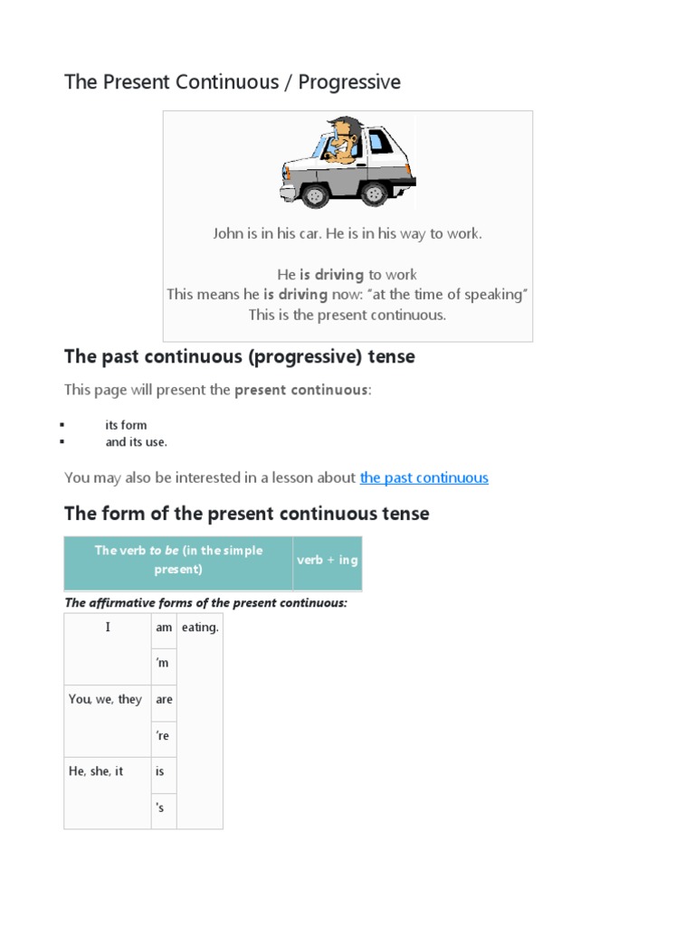 The Present Continuous | PDF | Syntactic Relationships | Linguistics