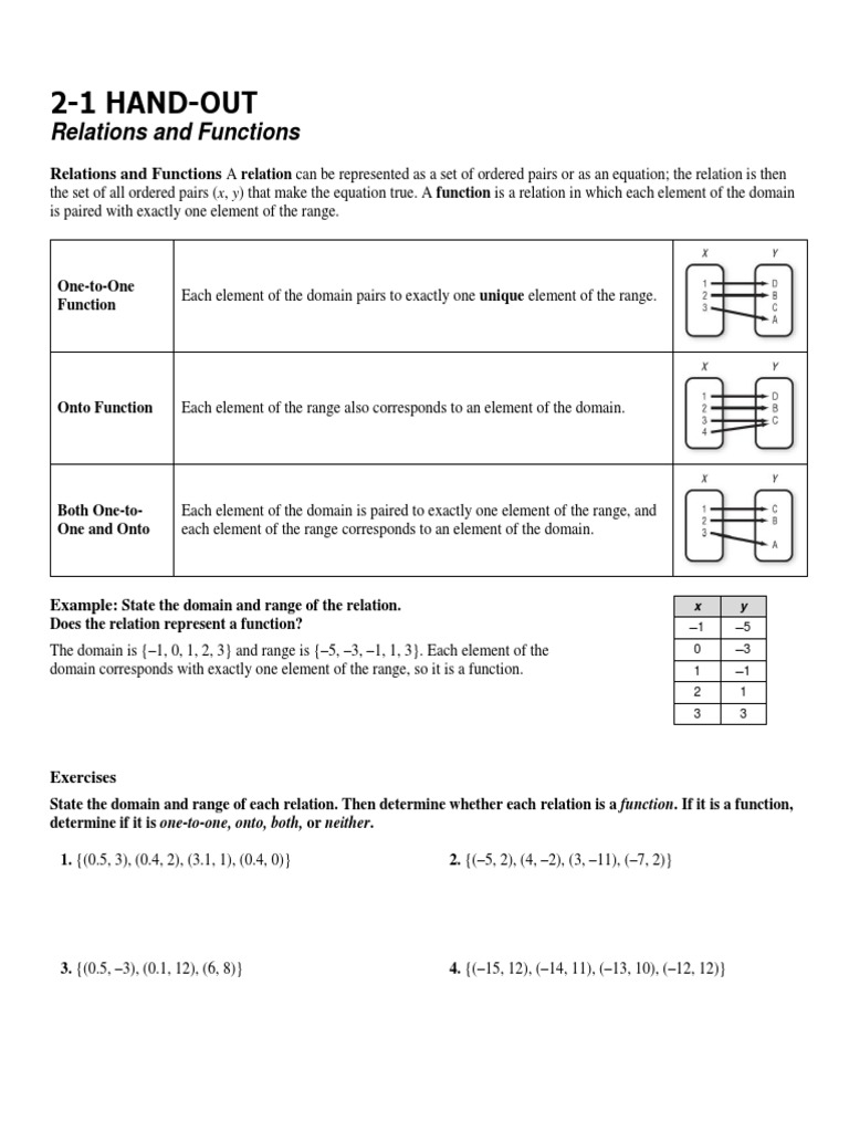 Relations and Functions | PDF | Domain Of A Function | Function (Mathematics)