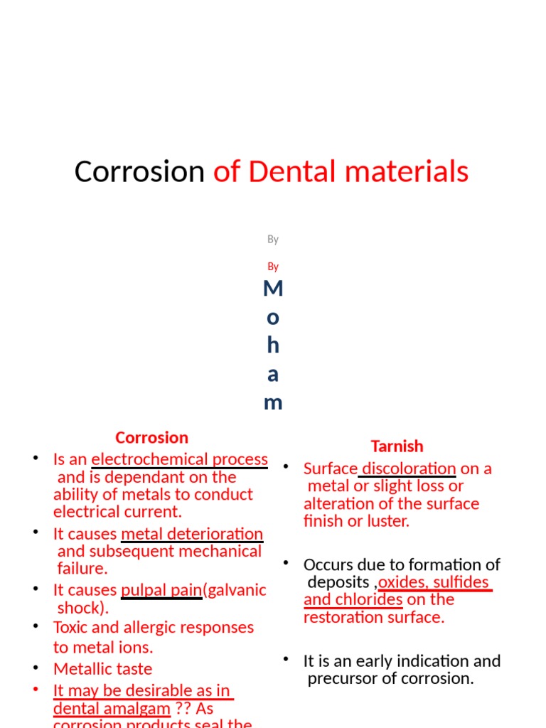 Corrosion of Dental Materials Explained | PDF | Corrosion ...