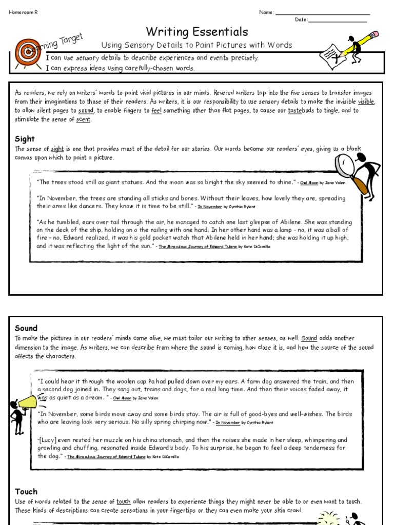 Using Sensory Details in Writing | PDF | Taste | Senses