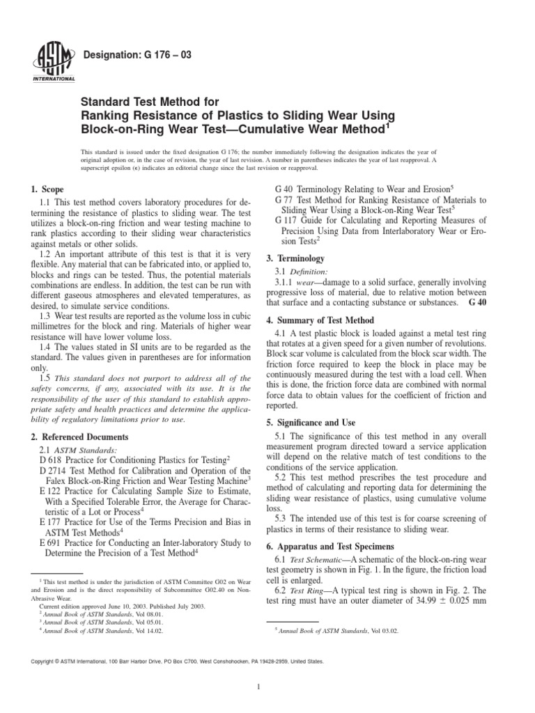 Astm G176 PDF | PDF | Wear | Coefficient Of Variation