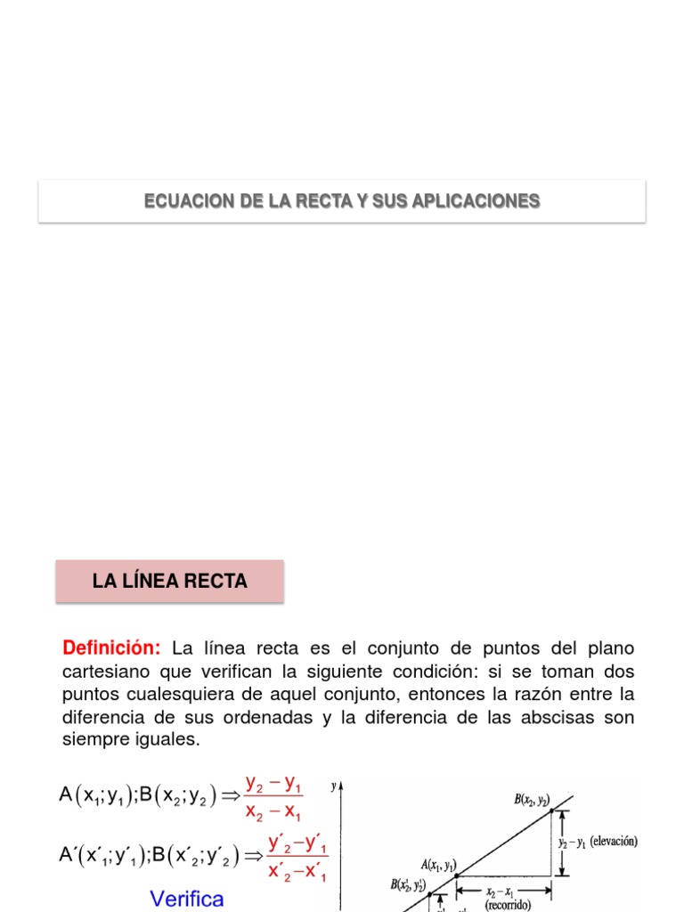 Ecuación de la Recta y Aplicaciones | PDF | Pendiente | Línea (geometría)