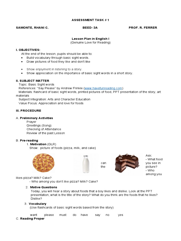 Lesson Plan in GLR | PDF | Behavior Modification | Cognition