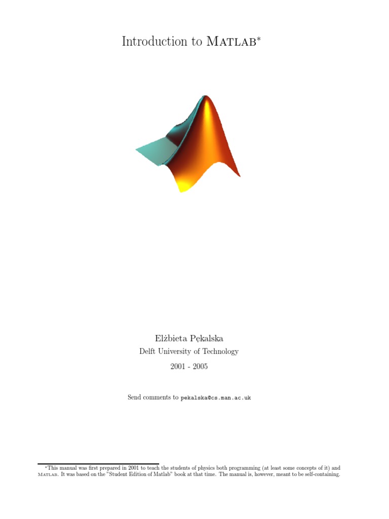 Matlab Manual Pdf Data Type Matrix Mathematics 