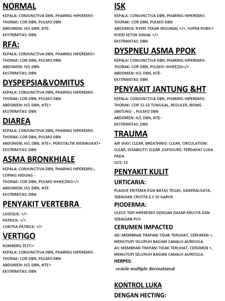 Pemeriksaan Fisik Normal Dan Abnormal | PDF